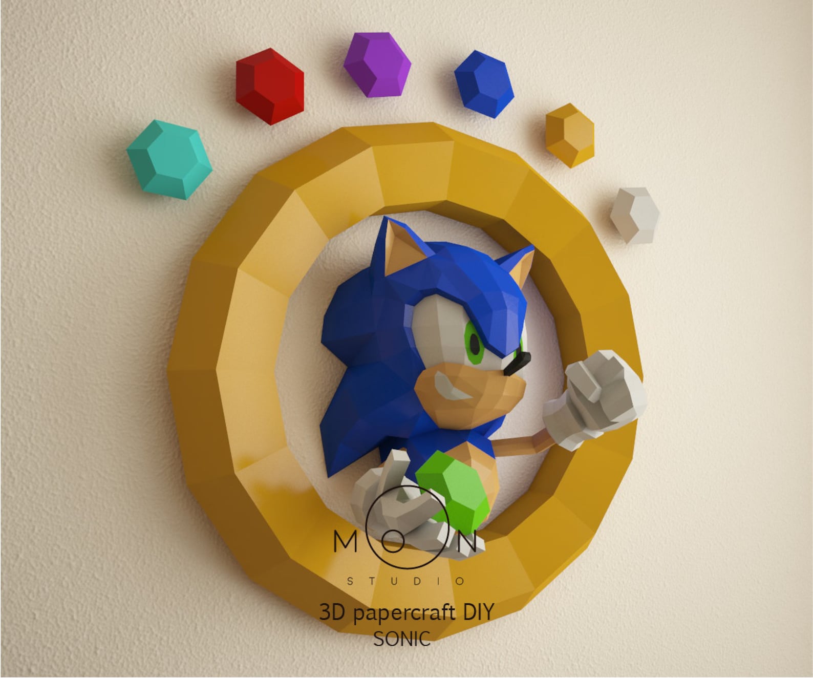 Sonic, DIY, Papercraft, PDF, Svg, Dxf, Low Poly, Cricut, Maker, Cameo ...