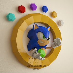 Sonic, DIY, Papercraft, PDF, Svg, Dxf, Low Poly, Cricut, Maker, Cameo ...