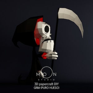 Grim, DIY, Papercraft, Low Poly, 3D model, Paper, DXF, SVG, Halloween ...