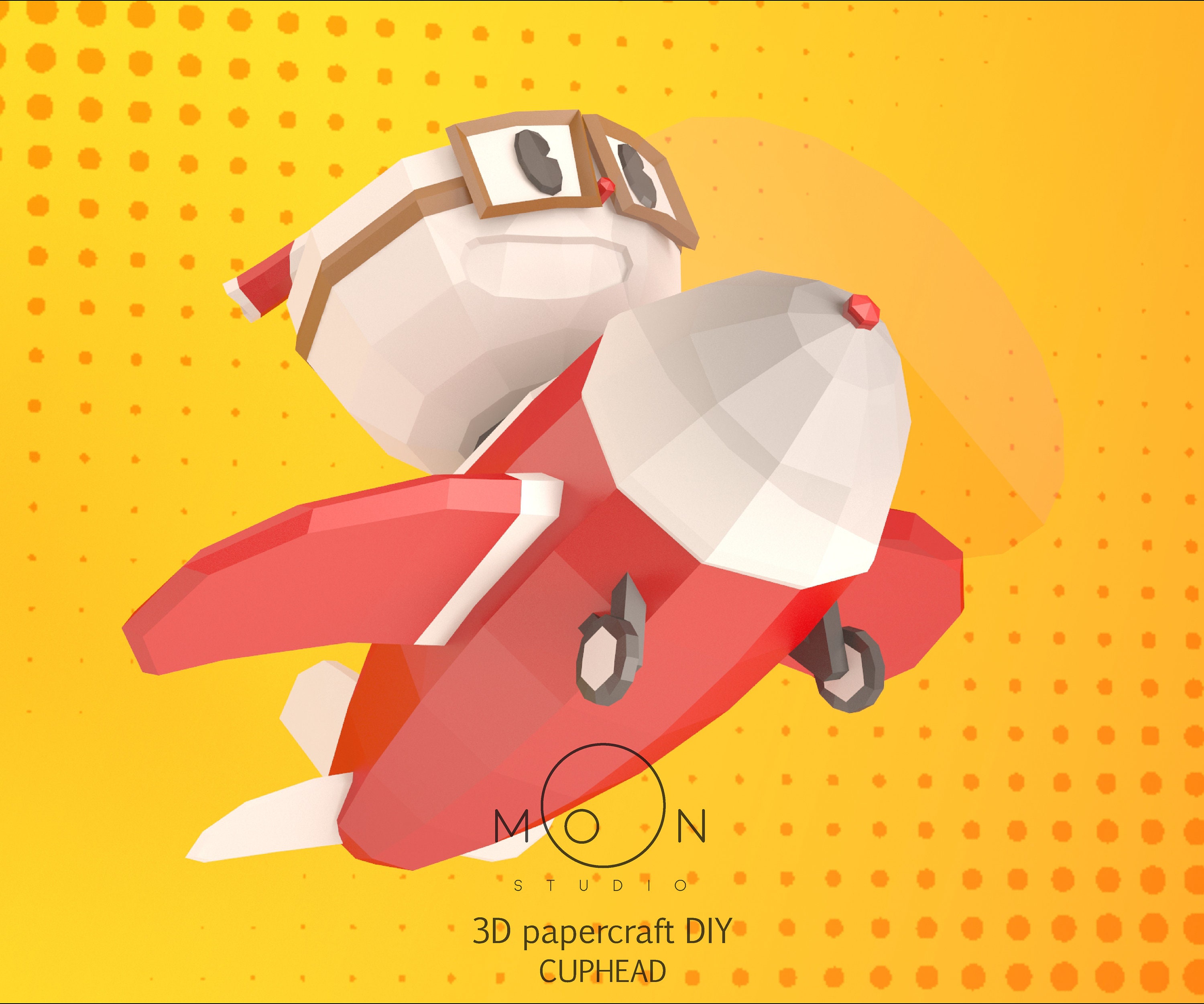 Cuphead, Diy, Papercraft, Low Poly, Dxf, Svg, Paper, 3D Model, Room ...