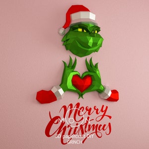 Grinch, DIY, Papercraft, PDF, Svg, Dxf, Low Poly, 3D Model, Craft ...