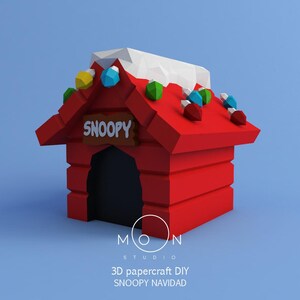 Snoopy Navidad, DIY, Papercraft, pdf, svg, dxf, Low Poly, 3D model ...