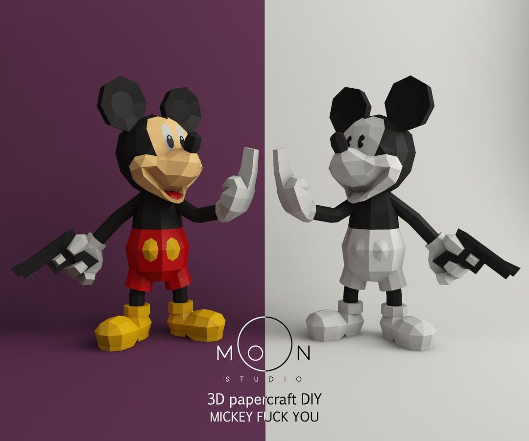 Mickey, DIY, Papercraft, Pdf, Svg, Dxf, Low Poly, 3D Model, Craft ...