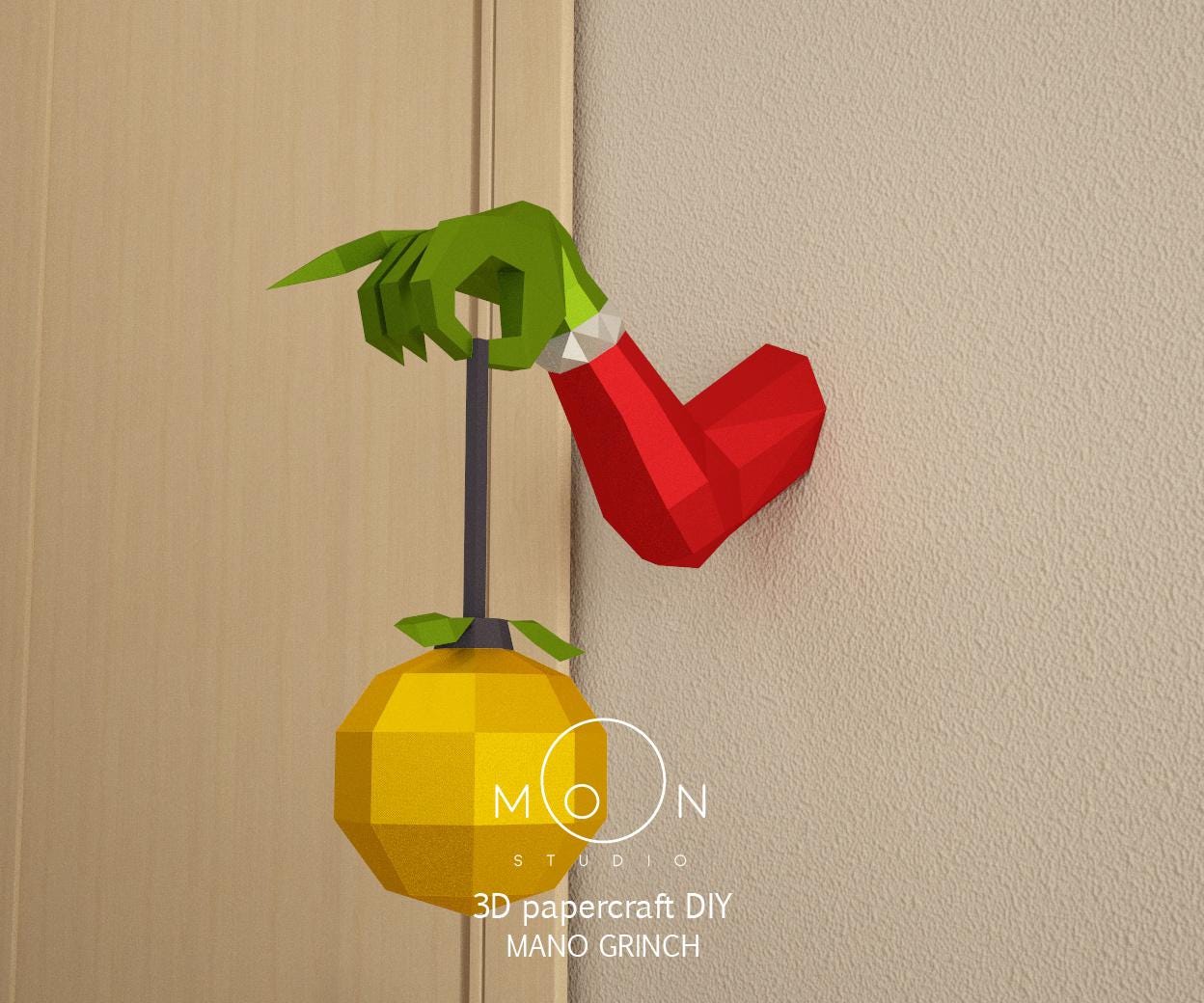 Grinch Hand, DIY, Papercraft, PDF, Svg, Dxf, Low Poly, 3D Model, Craft ...