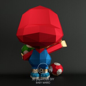 Baby Mario, DIY, Papercraft, PDF, Svg, Dxf, Low Poly, 3D Model, Craft ...