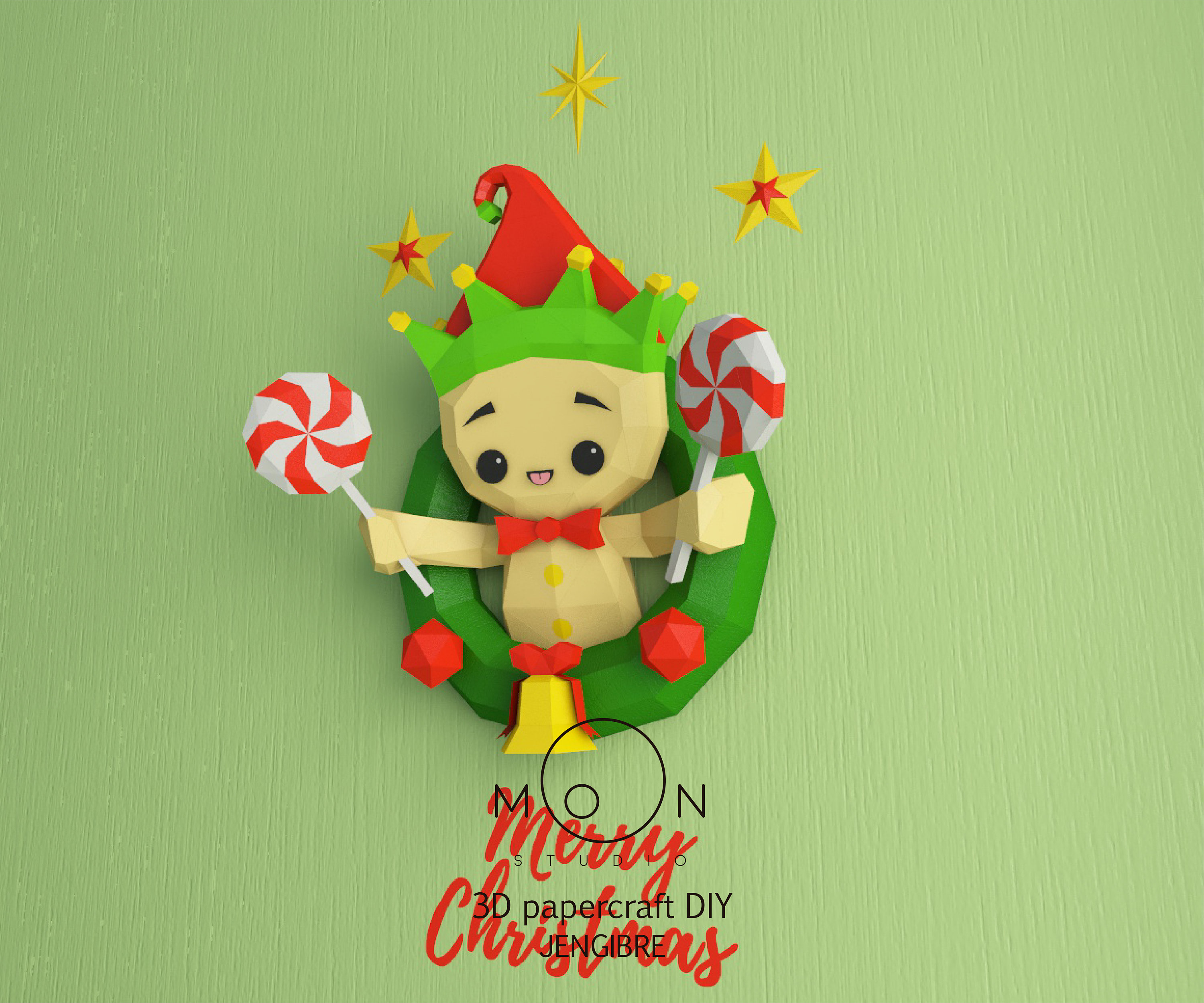 Gingerbread, DIY, Papercraft, PDF, Svg, Dxf, Low Poly, 3D Model, Craft ...