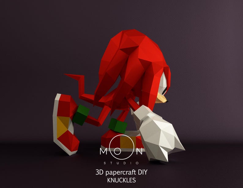 Knuckles, DIY, Papercraft, PDF, Svg, Dxf, Low Poly, Cricut, Maker ...
