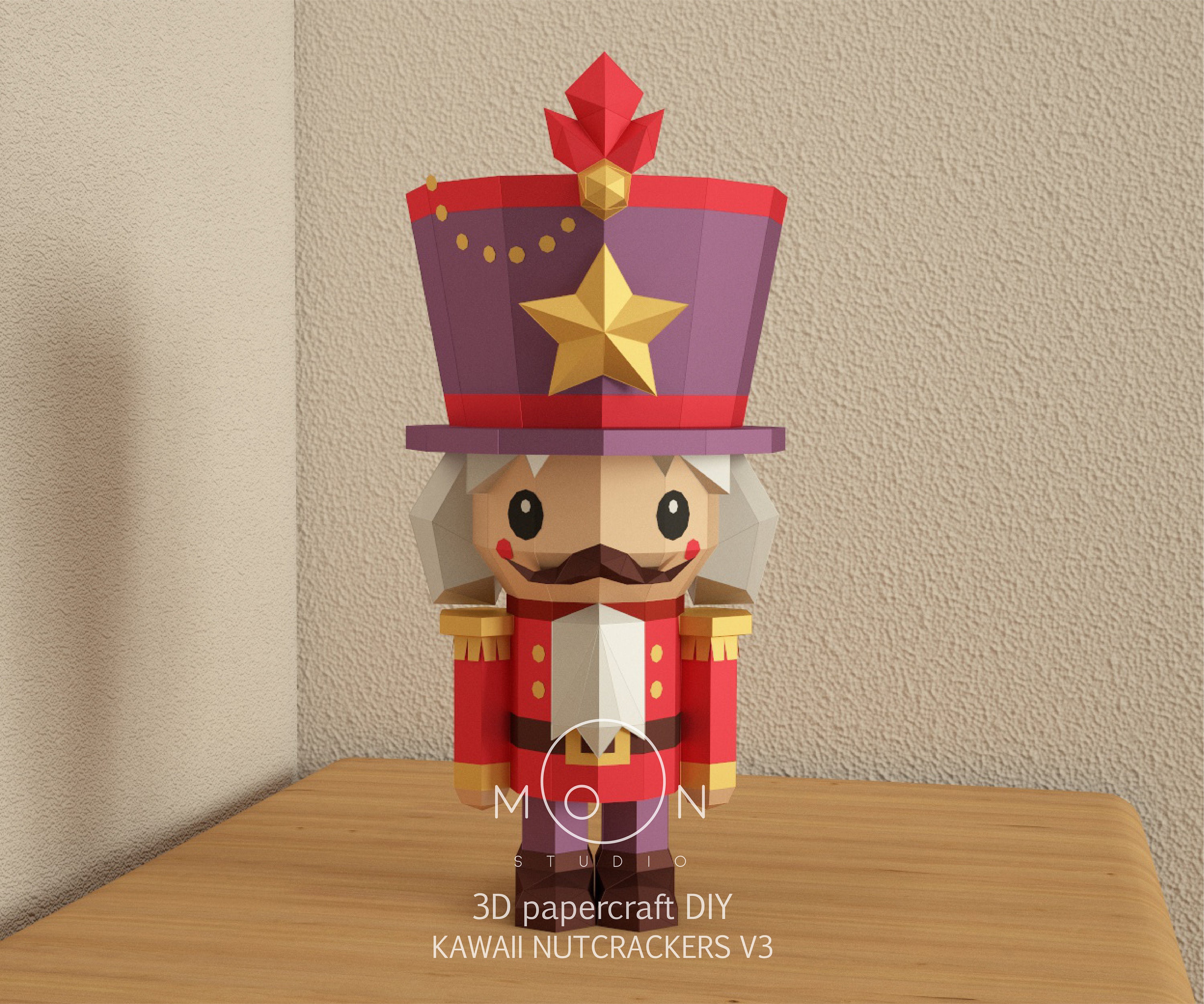 Kawaii Nutcrackers v3, DIY, Papercraft, PDF, Svg, Dxf, Low Poly, 3D ...