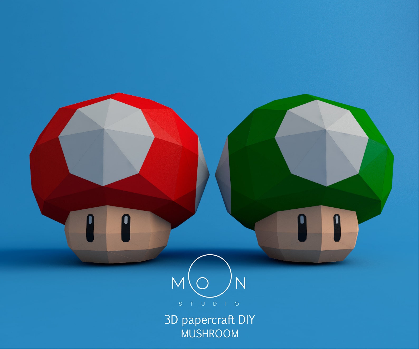 Mushroom DIY Papercraft PDF Svg Dxf Low Poly 3D model - Etsy México