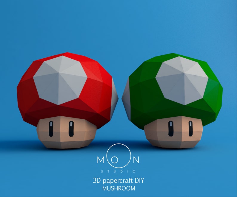 Mushroom DIY Papercraft PDF Svg Dxf Low Poly 3D model - Etsy México