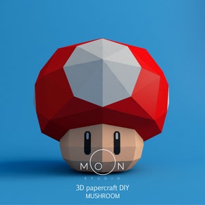 Mushroom, DIY, Papercraft, PDF, Svg, Dxf, Low Poly, 3D Model, Craft ...