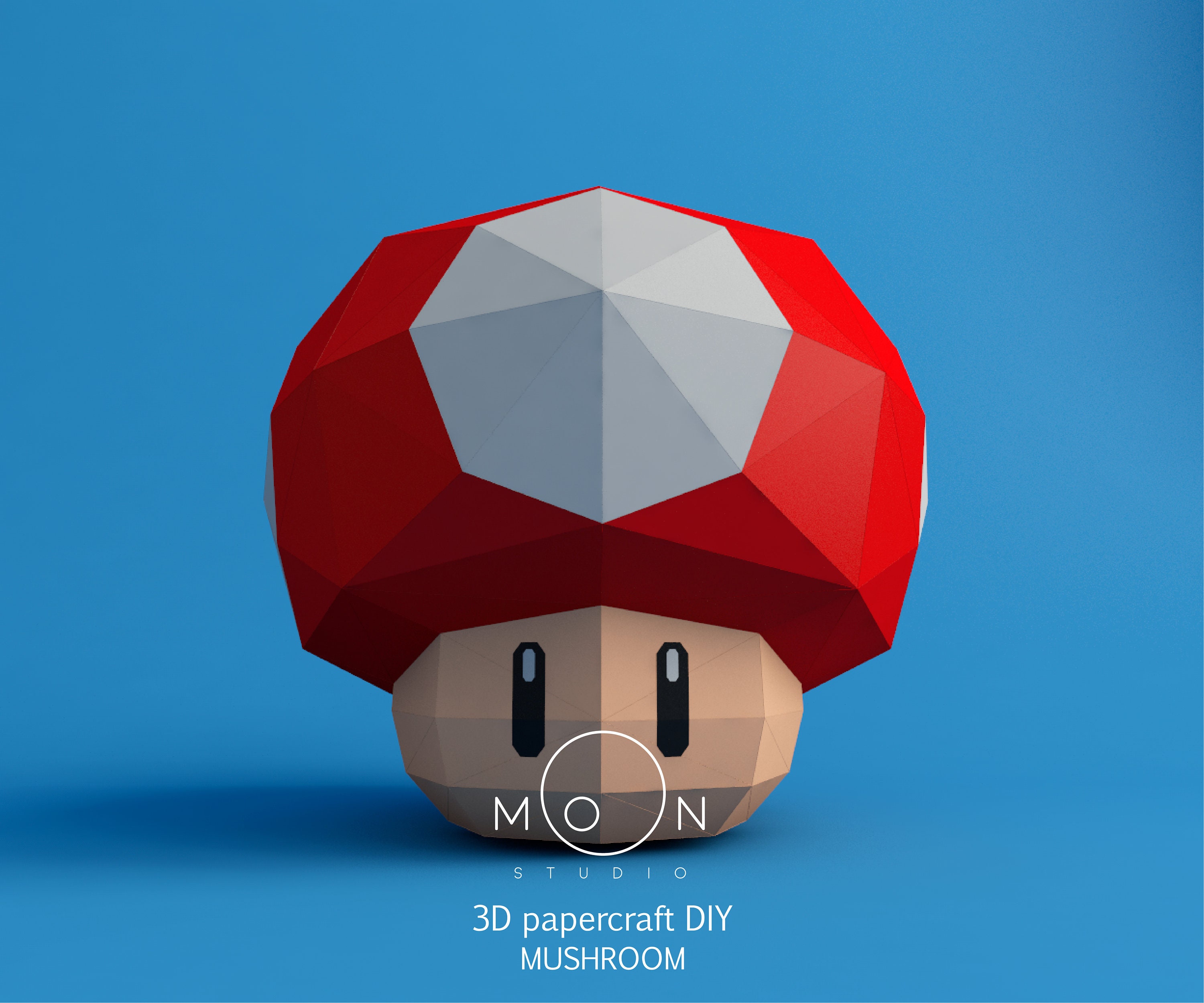 Mushroom DIY Papercraft PDF Svg Dxf Low Poly 3D model - Etsy México