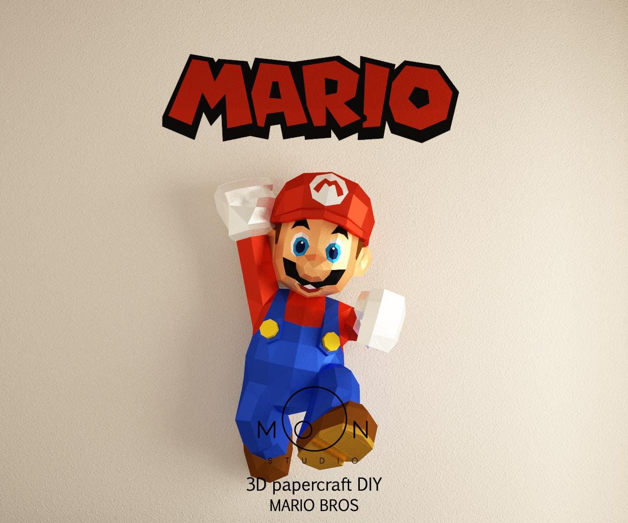 Mario Bros, DIY, Papercraft, PDF, Svg, Dxf, Low Poly, 3D Model, Craft ...