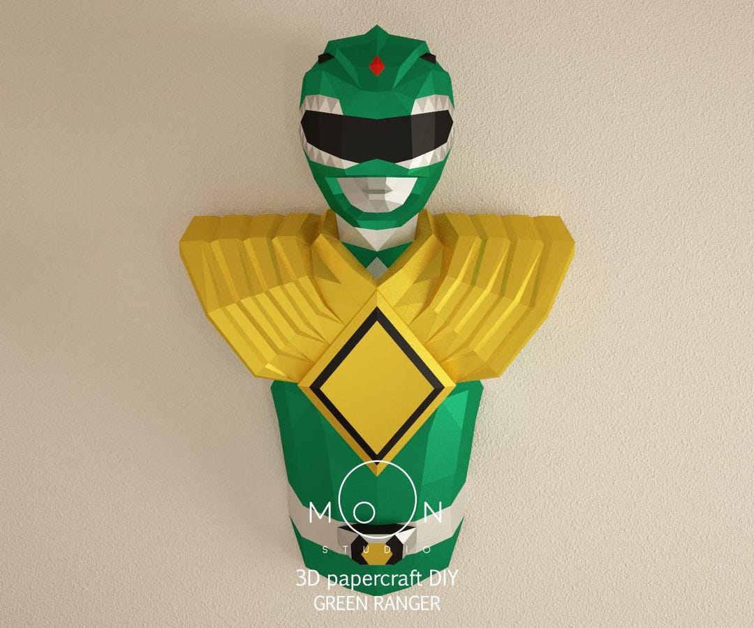 Green Ranger, DIY, Papercraft, PDF, Svg, Dxf, Low Poly, Cricut, Maker ...
