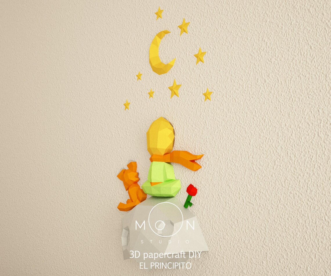 The Little Prince DIY Papercraft PDF Svg Dxf Low Poly - Etsy México