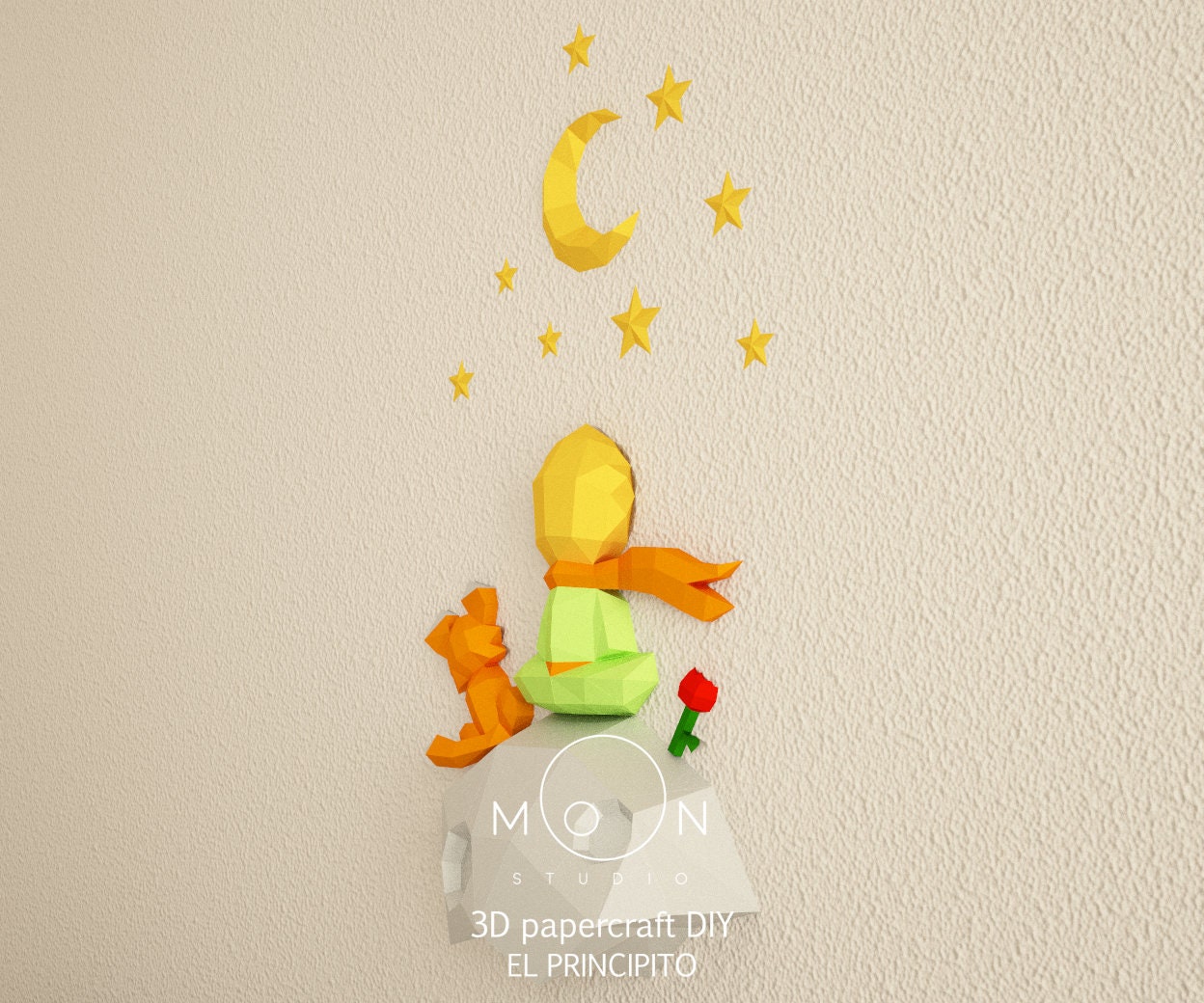 The Little Prince, DIY, Papercraft, PDF, Svg, Dxf, Low Poly, 3D model ...