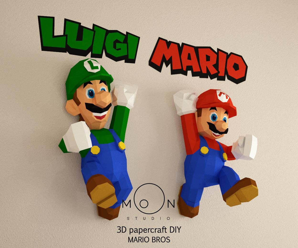 Mario Bros, DIY, Papercraft, PDF, Svg, Dxf, Low Poly, 3D Model, Craft ...