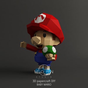 Baby Mario, DIY, Papercraft, PDF, Svg, Dxf, Low Poly, 3D Model, Craft ...