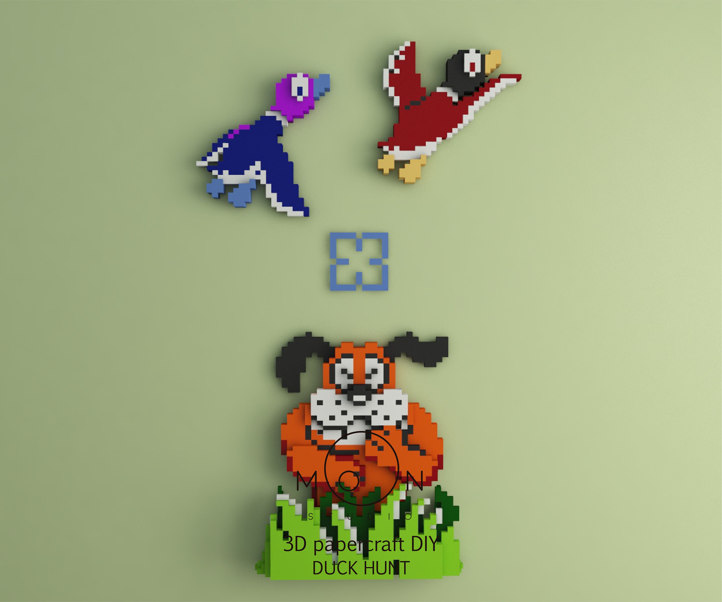 Duck Hunt, DIY, Papercraft, PDF, Svg, Dxf, Low Poly, 3D Model, Craft ...