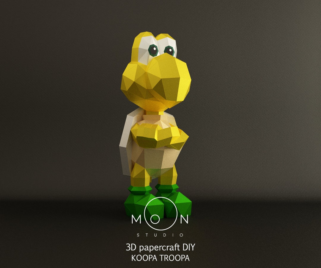 Koopa Troopa, Enemy, DIY, Papercraft, PDF, Svg, Dxf, Low Poly, 3D Model ...