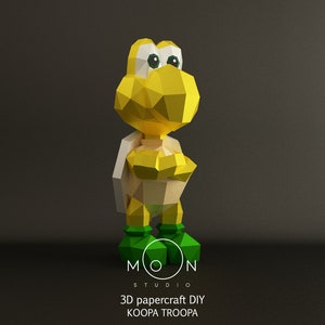 Koopa Troopa, Enemy, DIY, Papercraft, PDF, Svg, Dxf, Low Poly, 3D Model ...