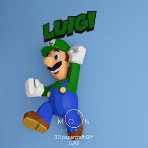 Luigi, DIY, Papercraft, PDF, Svg, Dxf, Low Poly, 3D Model, Craft, Paper ...