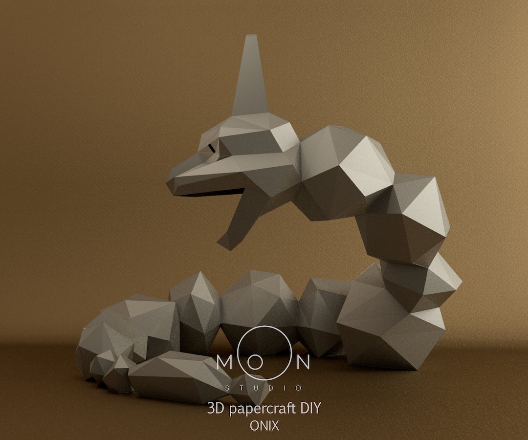 Onix, DIY, Papercraft, Low Poly, Pokemon, 3D Model, Decor, Series, Tv ...