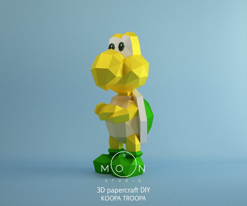Koopa Troopa, Enemy, DIY, Papercraft, PDF, Svg, Dxf, Low Poly, 3D Model ...