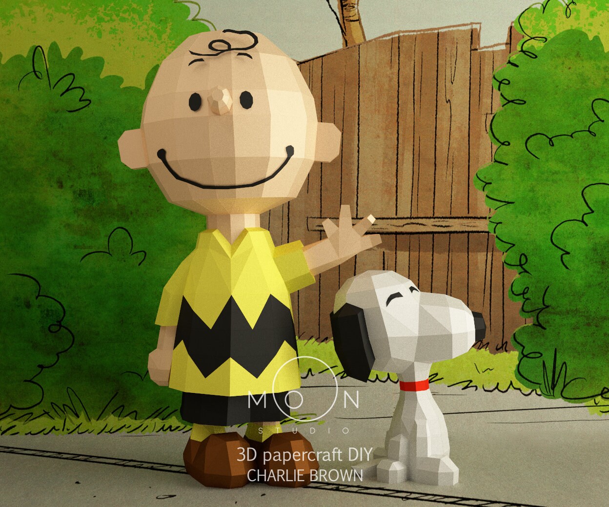 Charlie Brown, DIY, Papercraft, PDF, Svg, Dxf, Low Poly, Cricut, Maker ...