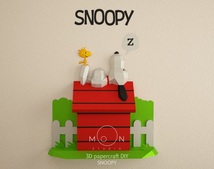 Snoopy, DIY, Papercraft, PDF, Svg, Dxf, Low Poly, 3D Model, Craft ...