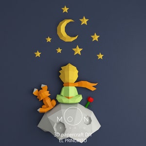 The Little Prince, DIY, Papercraft, PDF, Svg, Dxf, Low Poly, 3D model ...