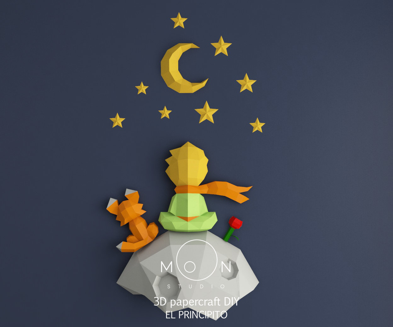 The Little Prince, DIY, Papercraft, PDF, Svg, Dxf, Low Poly, 3D Model ...