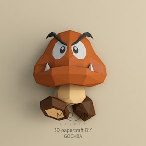 Goomba, DIY, Papercraft, PDF, Svg, Dxf, Low Poly, 3D Model, Craft ...