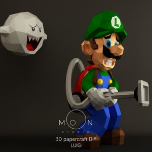Luigi Mansion, DIY, Papercraft, PDF, Svg, Dxf, Low Poly, 3D Model ...