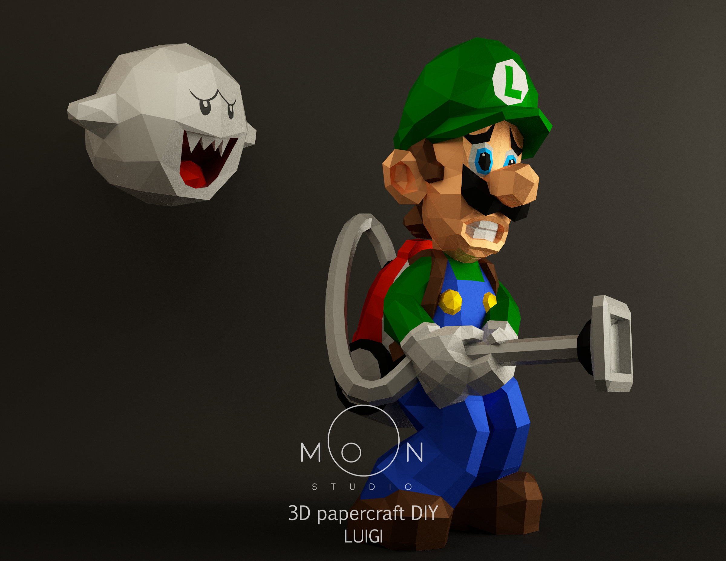 Luigi Mansion DIY Papercraft PDF Svg Dxf Low Poly 3D - Etsy España
