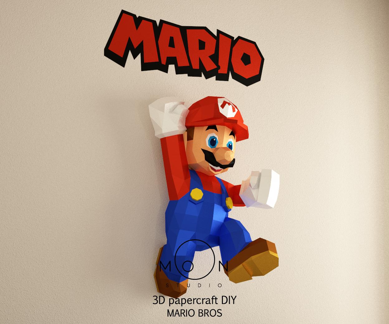 Mario Bros, DIY, Papercraft, PDF, Svg, Dxf, Low Poly, 3D Model, Craft ...