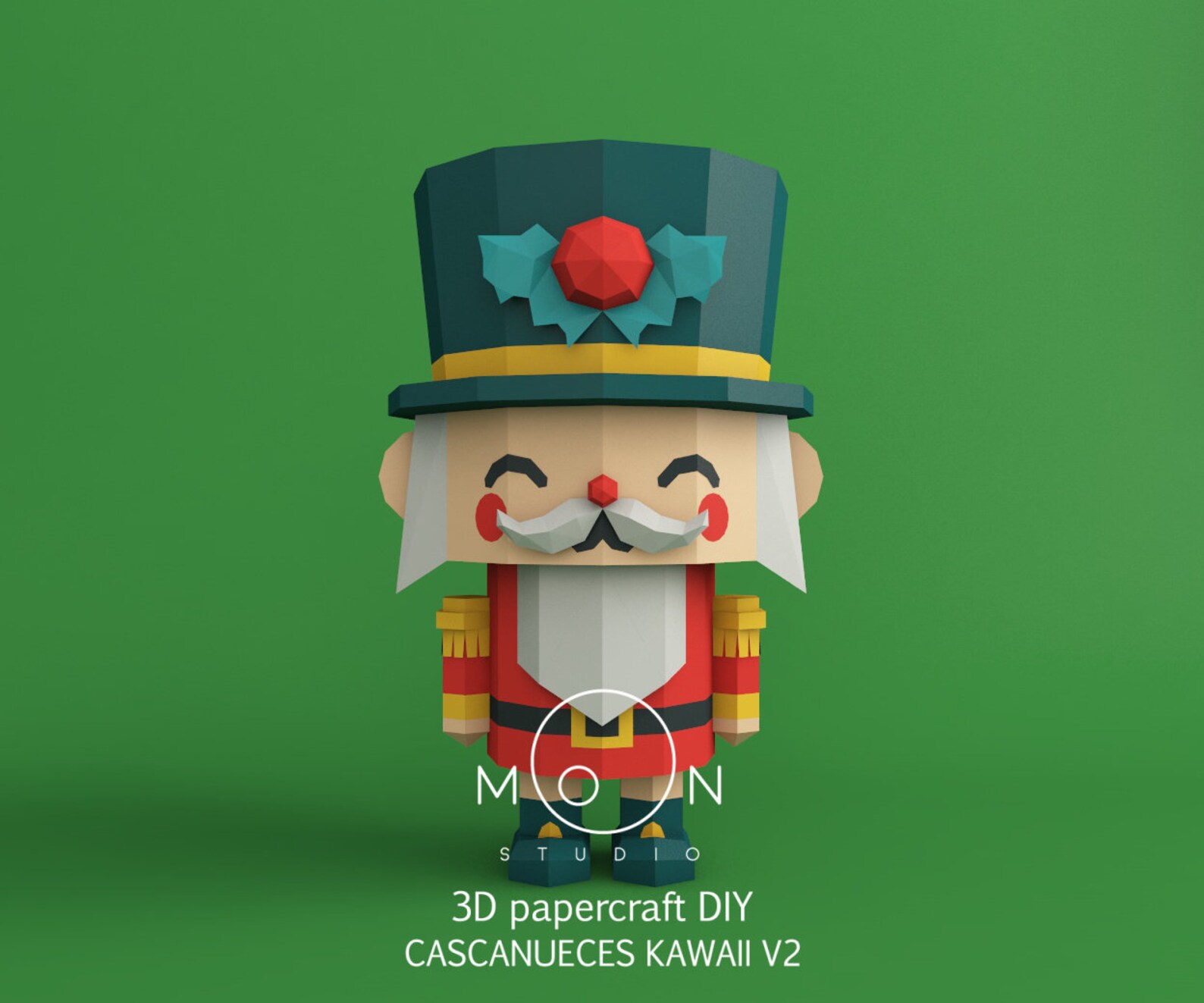Kawaii Nutcrackers V2, DIY, Papercraft, PDF, Svg, Dxf, Low Poly, 3D ...