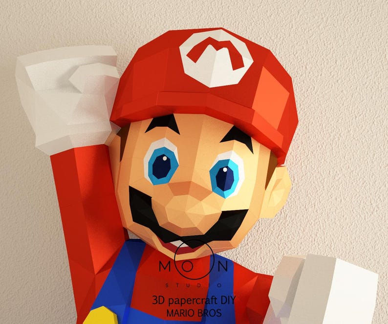 Mario Bros, DIY, Papercraft, PDF, Svg, Dxf, Low Poly, 3D Model, Craft ...