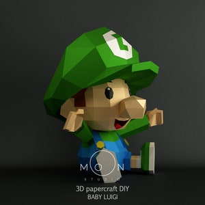 Baby Luigi, DIY, Papercraft, PDF, Svg, Dxf, Low Poly, 3D Model, Craft ...