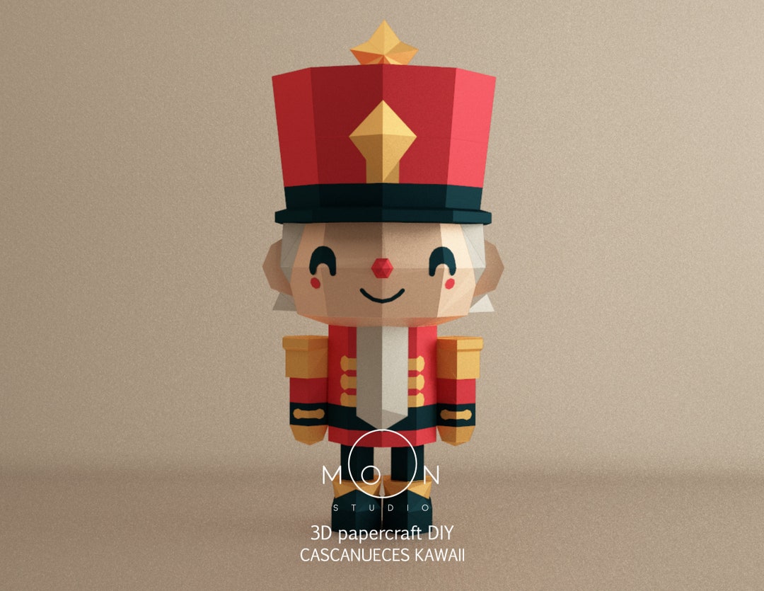 Kawaii Nutcrackers, DIY, Papercraft, PDF, Svg, Dxf, Low Poly, 3D Model ...
