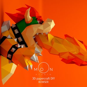 Bowser, DIY, Papercraft, PDF, Svg, Dxf, Low Poly, 3D Model, Craft ...