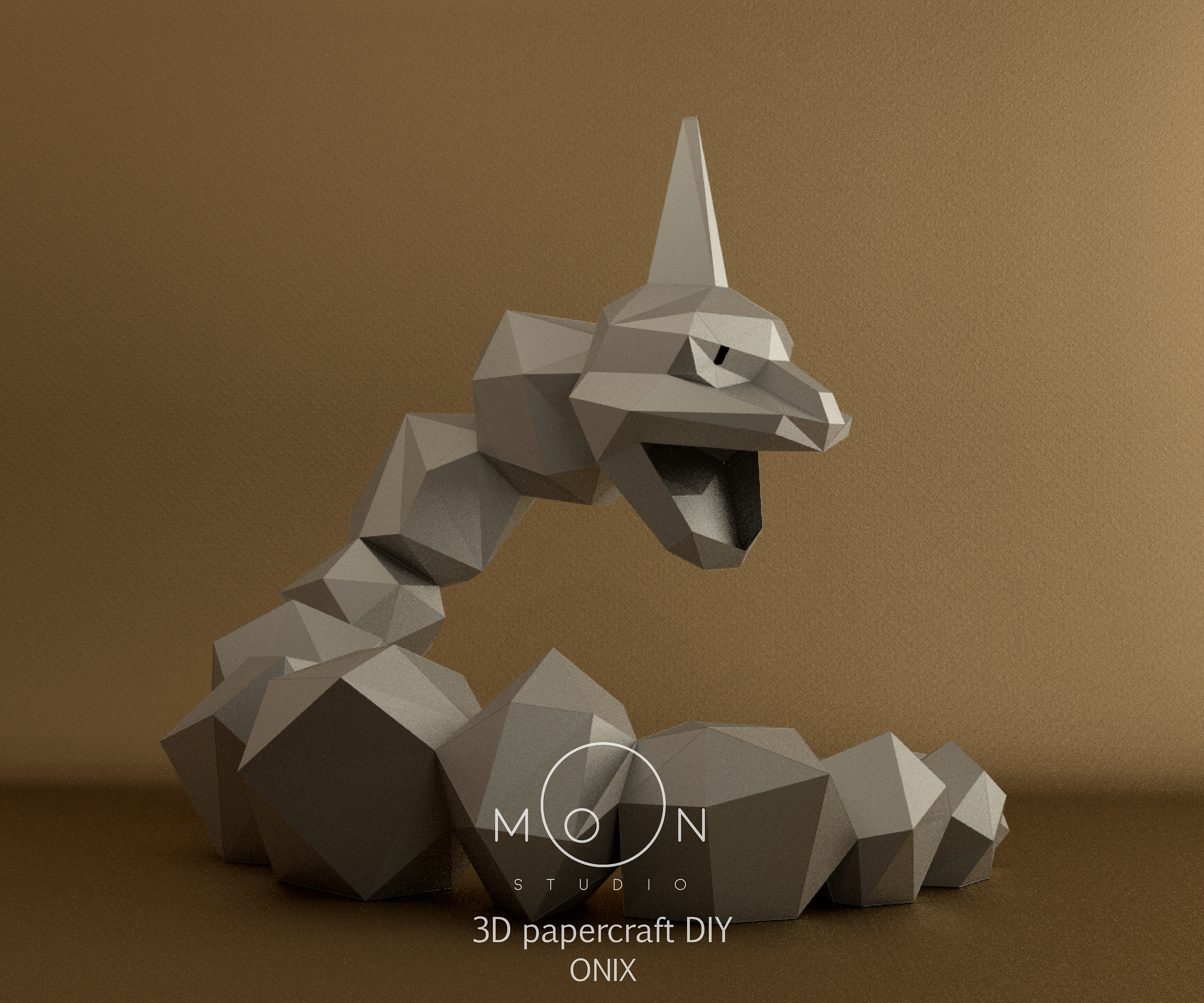 Onix, DIY, Papercraft, Low Poly, Pokemon, 3D Model, Decor, Series, Tv ...