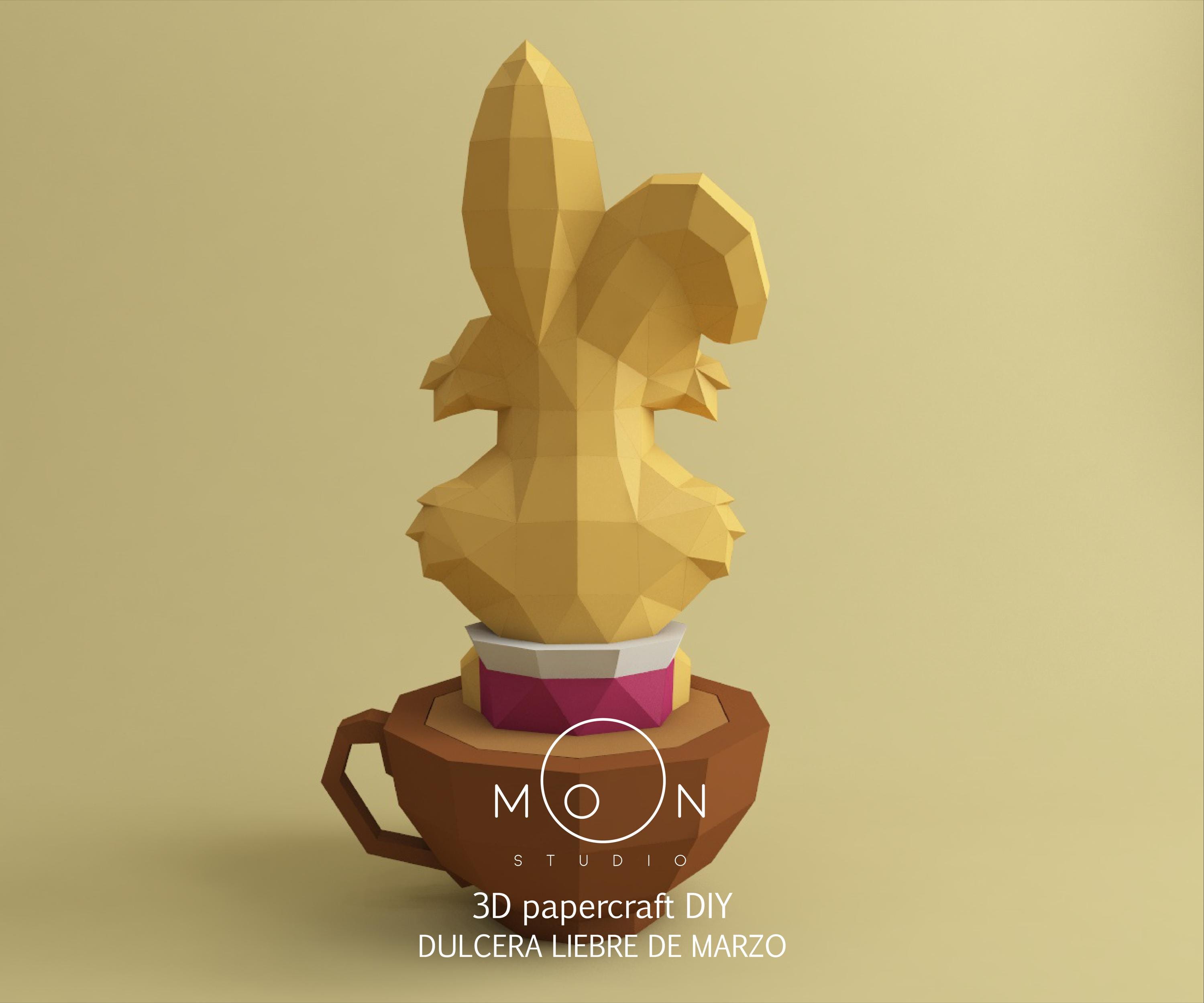 Sweet March Hare, DIY, Papercraft, PDF, Svg, Dxf, Low Poly, Cricut ...