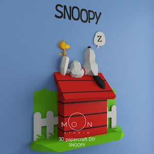 Snoopy, DIY, Papercraft, PDF, Svg, Dxf, Low Poly, 3D Model, Craft ...