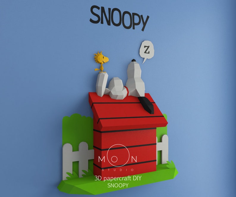 Snoopy, DIY, Papercraft, PDF, Svg, Dxf, Low Poly, 3D model, Craft ...