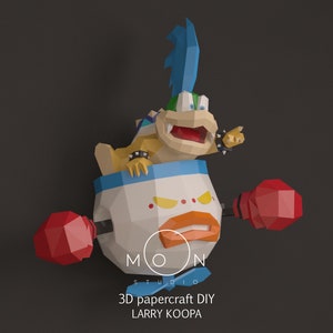 Larry Koopa, Wall Papercraft PDF, Dxf, Cameo, Svg, DIY, Low Poly Paper ...