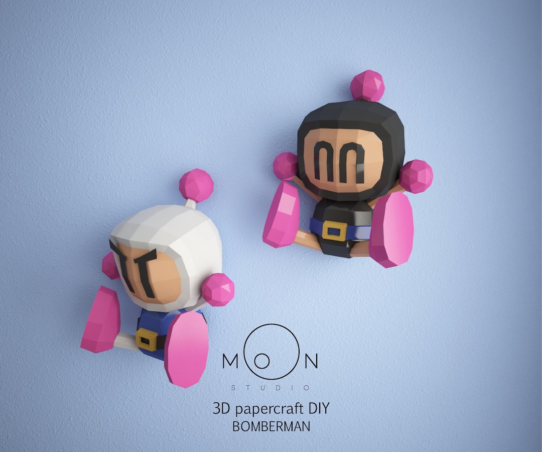 Bomberman, Retro Games, Nes, Snes, Wall Papercraft PDF, Dxf, Cameo, Svg ...