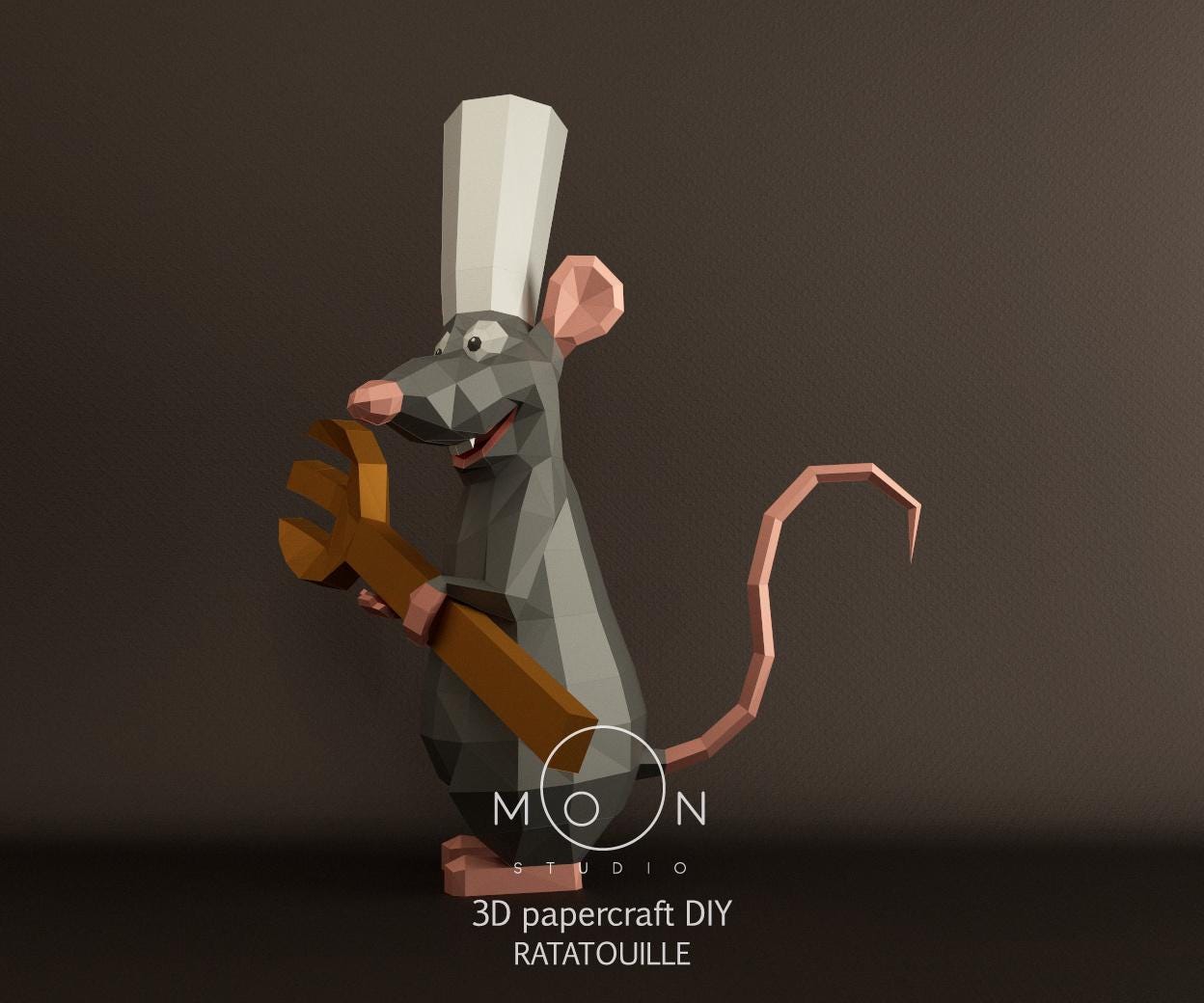 Ratatouille, DIY, Papercraft, PDF, Svg, Dxf, Cricut, Cameo, Low Poly ...