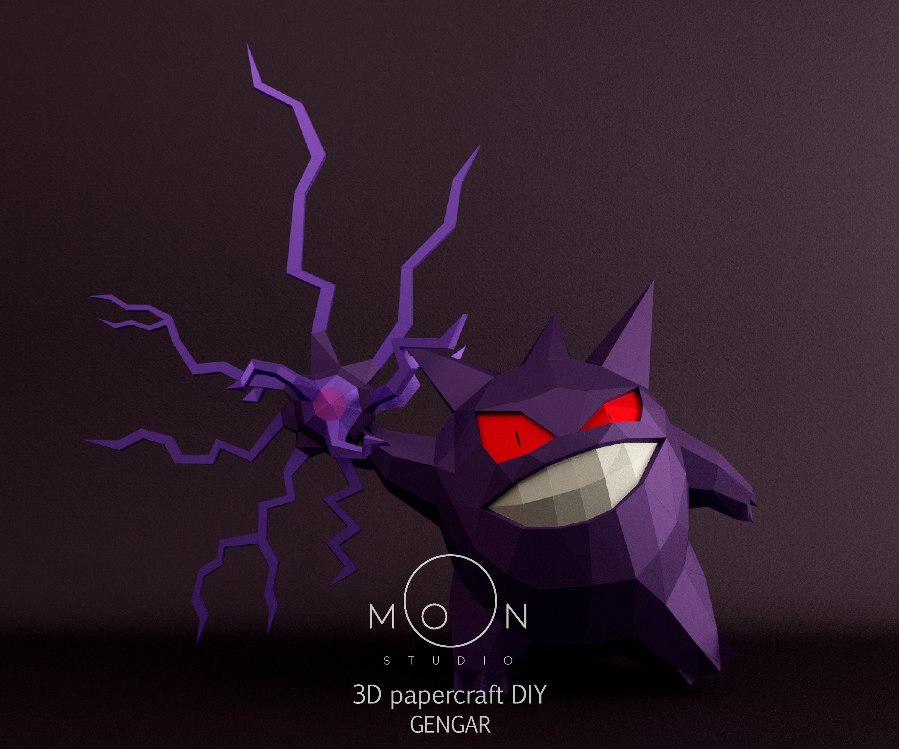 Gengar DIY Papercraft Low Poly Pokemon 3D Model Decor - Etsy España
