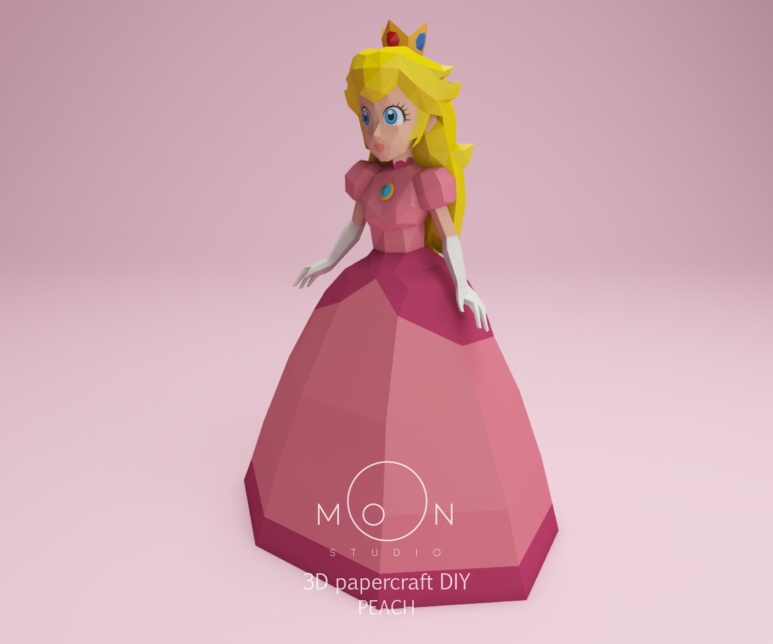 Peach, Princess, DIY, Papercraft, PDF, Svg, Dxf, Low Poly, 3D Model ...